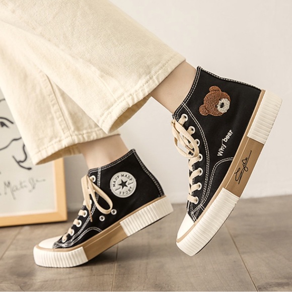 Shoes | Teddy Bear Hightop Canvas Shoes | Poshmark